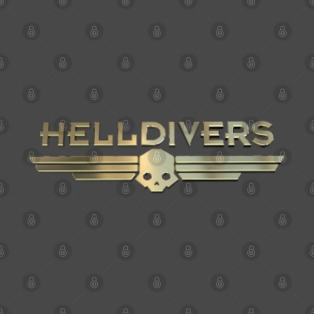 Helldivers 3D Golden Logo - Logo Helldivers - T-Shirt | TeePublic