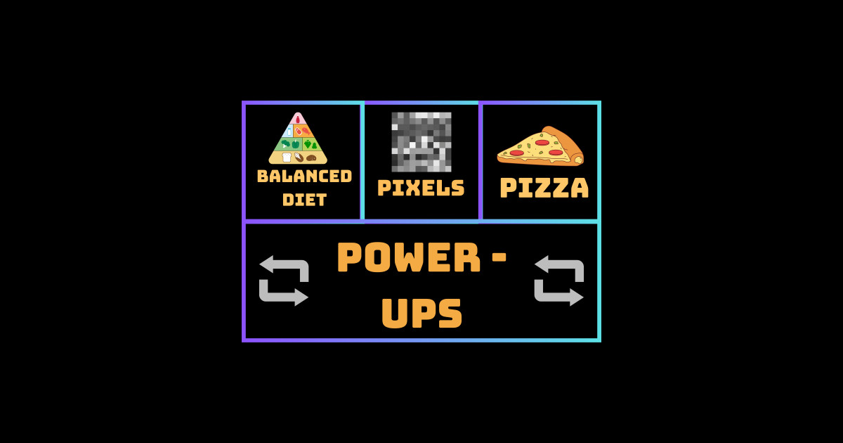 Balanced Diet: Pixels, Pizza, Power-ups." - Valentine Gift - Sticker ...