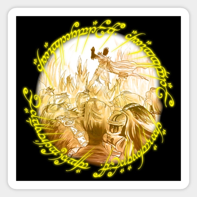 Sauron and the Nine - Sauron Nine Nazgul Kings - Sticker | TeePublic