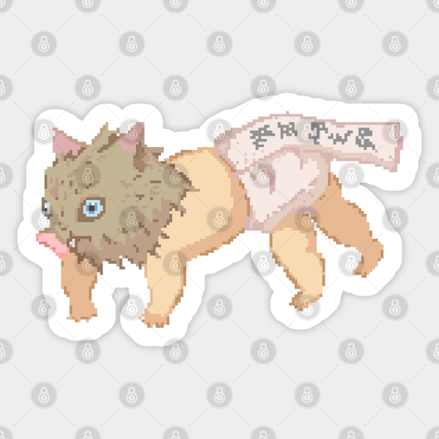 baby inosuke pixel art - Inosuke Hashibira - Sticker | TeePublic