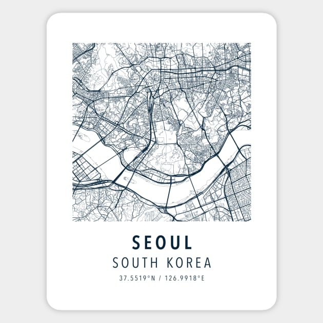 seoul simple map - Maps - Sticker | TeePublic