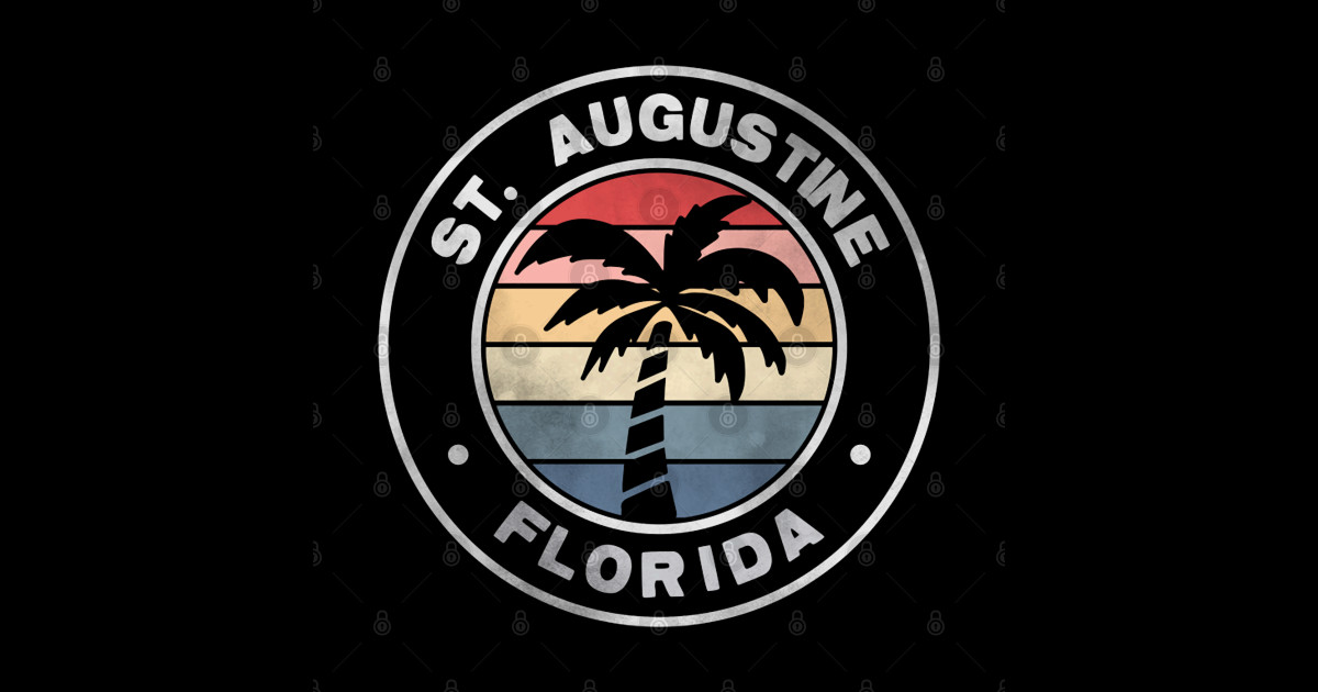 St. Augustine Florida Sunset Palm Trees Beach Retro - St Augustine ...