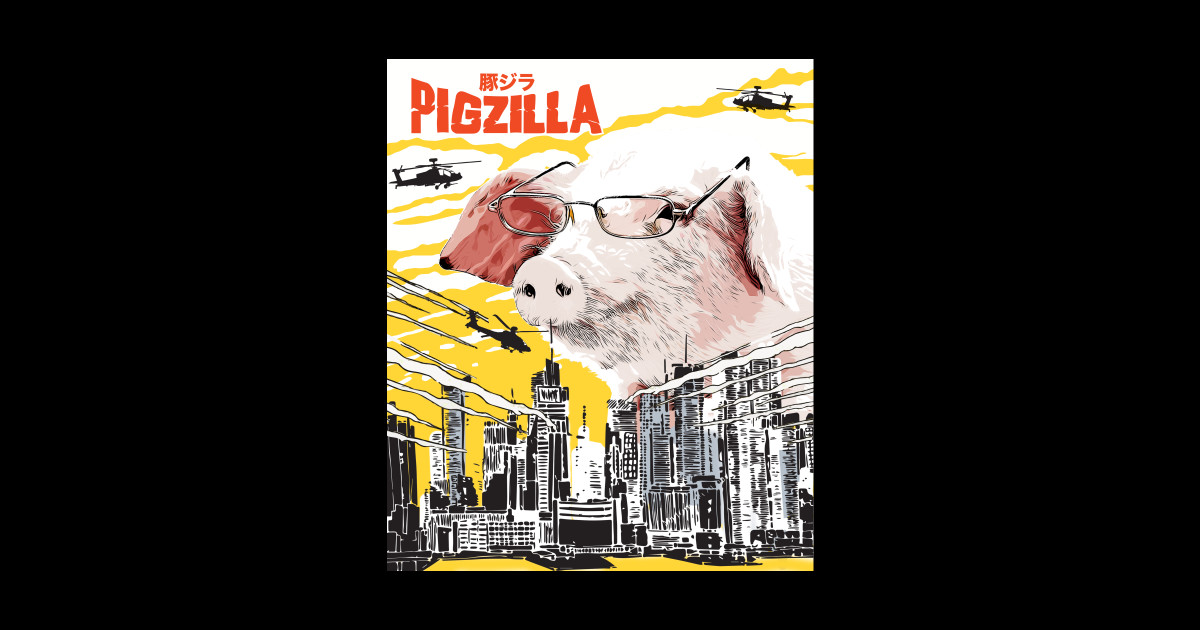 Pigzilla Funny Pigs Farm Poultry Farmer Gifts - Farmer Gifts - Sticker ...