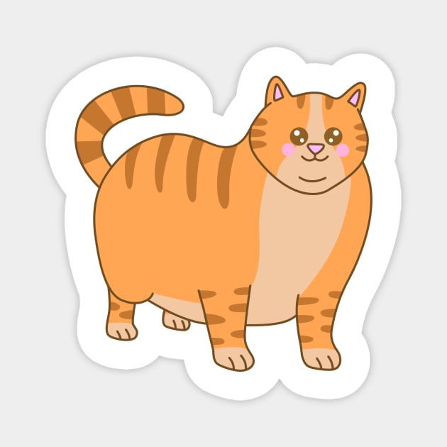 Cute Funny Kawaii Cat Chubby Fat Cat - Chubby Cat - Magnet | TeePublic