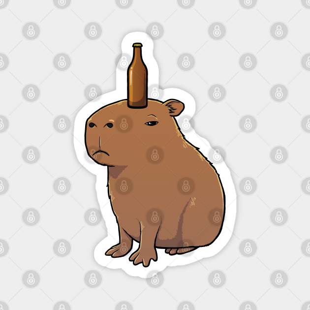 Capybara with Beer on its head - Capybara Gift - Magnet | TeePublic