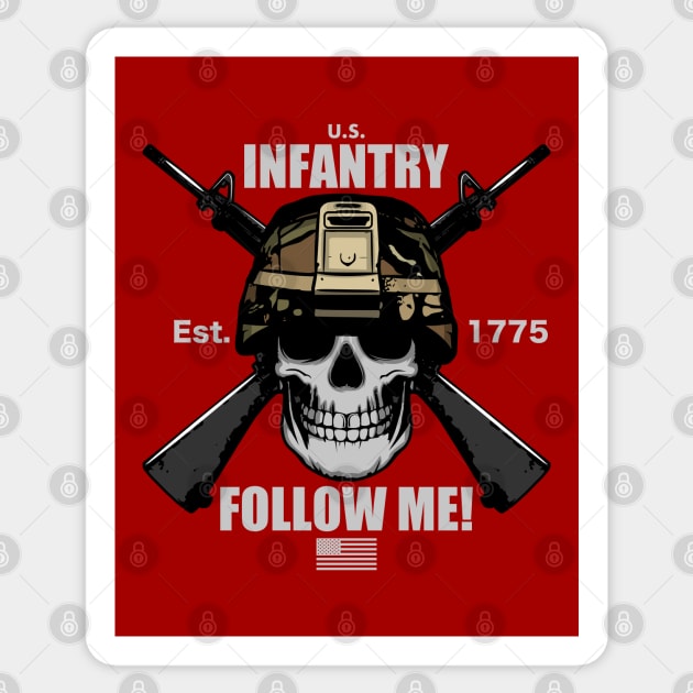 U.S. Infantry - Us Infantry Follow Me - Sticker | TeePublic