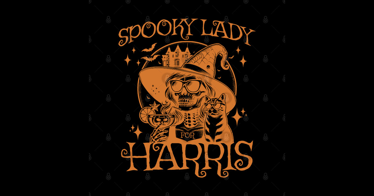 Spooky Lady for Harris - Childless Cat Lady - Sticker | TeePublic