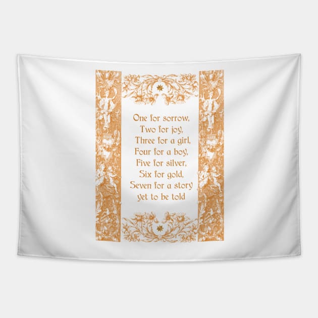 Raven Poem Gothic Nursery Rhyme Gold Gothic Frame - Baby Bat - Tapestry ...