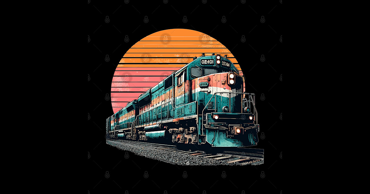 Diesel locomotive - Locomotive - Sticker | TeePublic