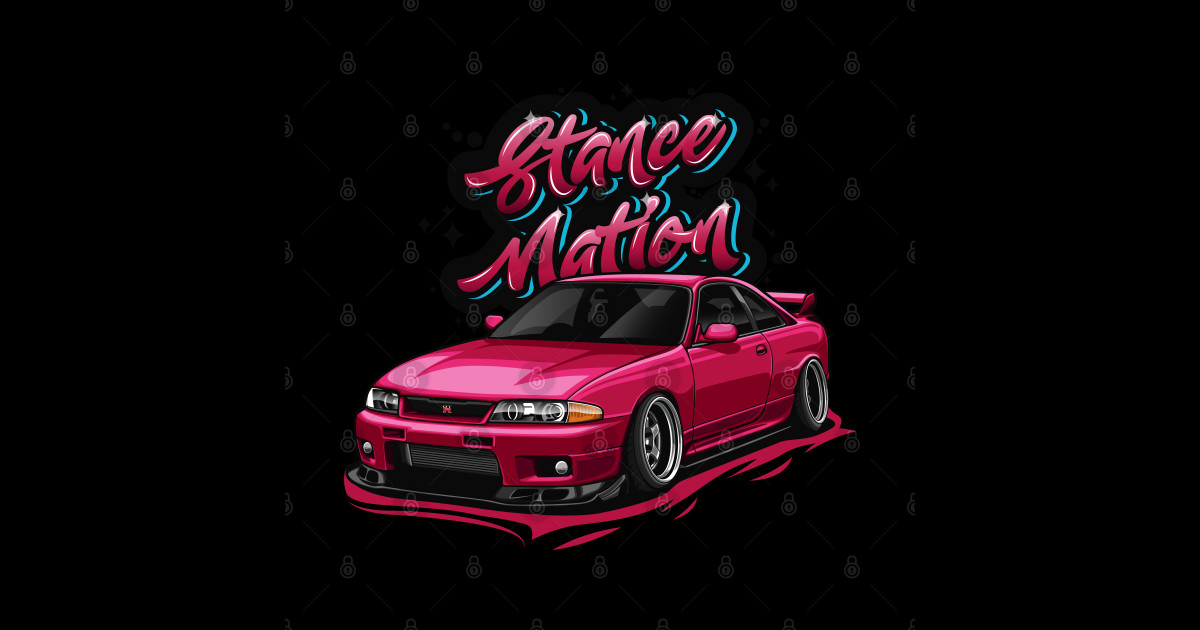 Skyline GTR R33 (Maroon) - Skyline Gtr R33 Automotive - Sticker | TeePublic