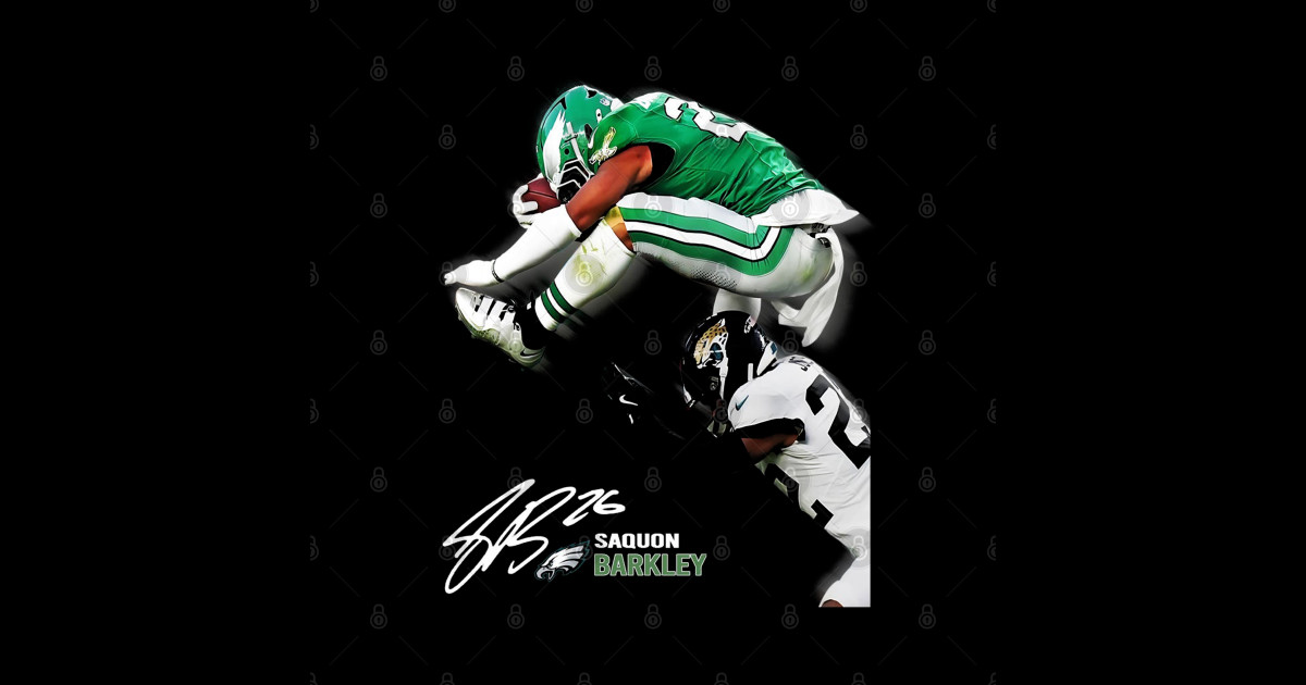 Saquon Barkley Reverse Hurdle Signature - Saquon Barkley - Sticker ...