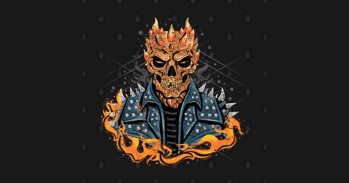 Rocker Devil Skull - Devil - T-Shirt | TeePublic
