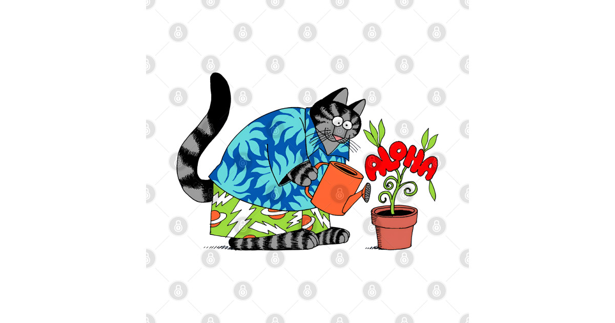 B kliban cat aloha - Cat Dad - T-Shirt | TeePublic
