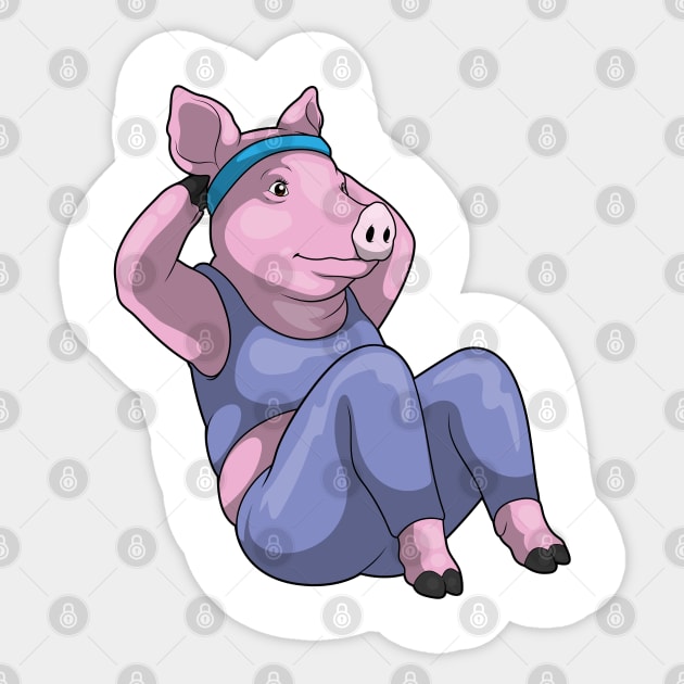 Pig Fitness Sit ups Sports - Bodybuilding - Sticker | TeePublic