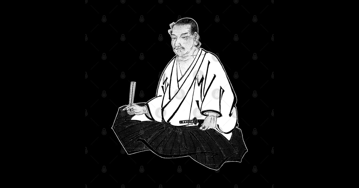Miyamoto Musashi Black and White Cropped Artwork - Philosophy - Sticker ...
