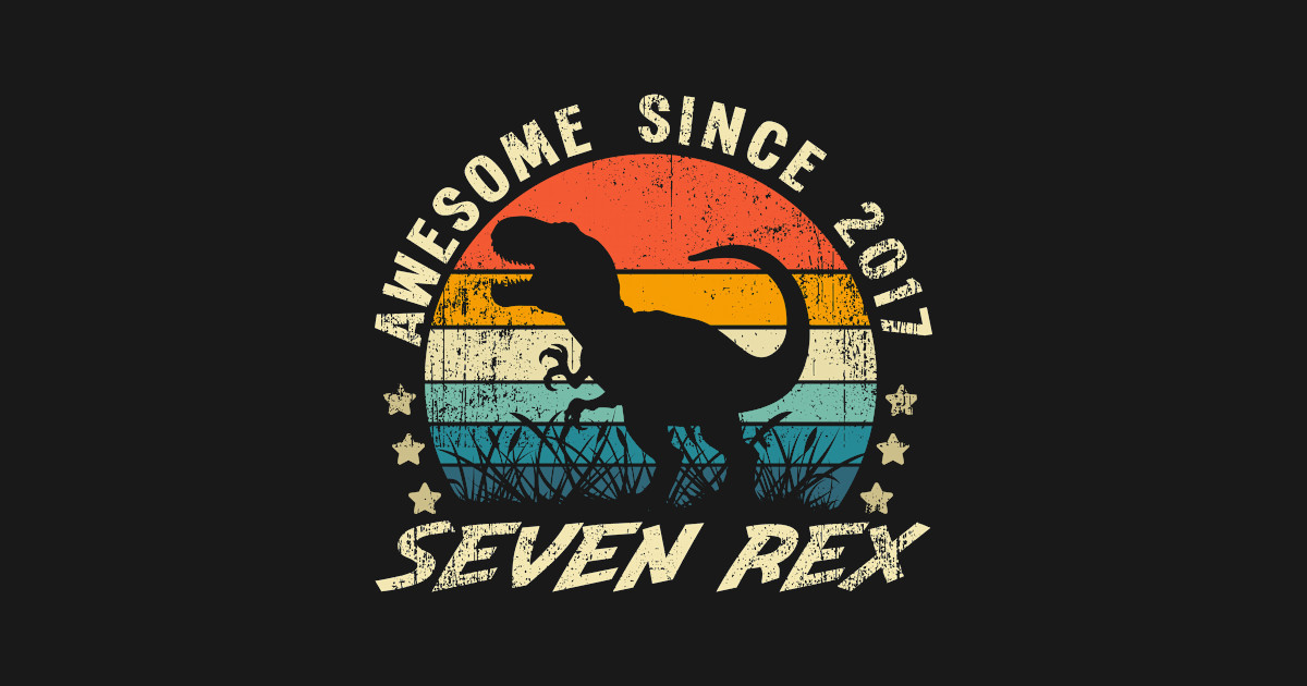 Kids Seven Rex 7th Birthday Shirt Seventh Dinosaur 7 Year Old - Kids ...