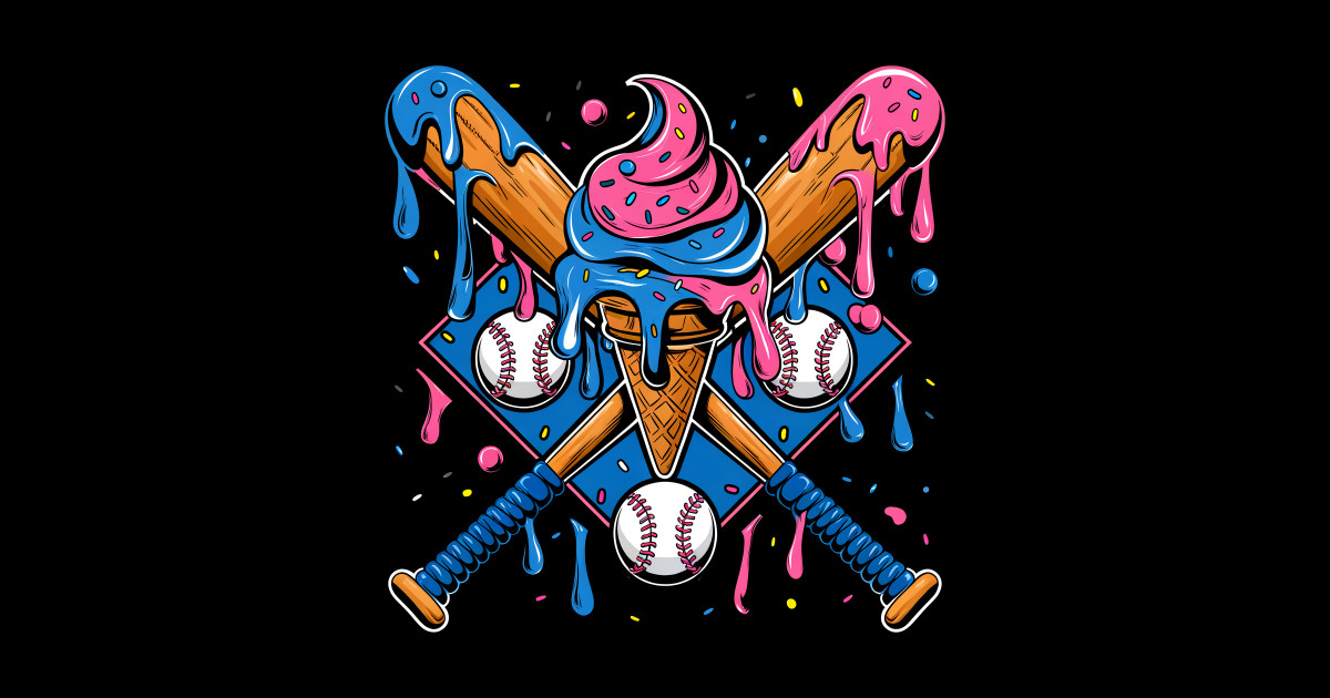 Cool Sport Baseball Bat Home Plate Drip With Sprinkles Drip - Cool ...