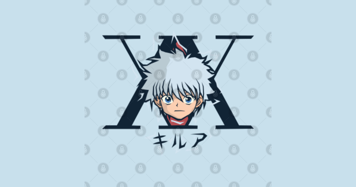 Killua Face with Logo HunterxHunter - Killua Zoldyck - Hoodie | TeePublic