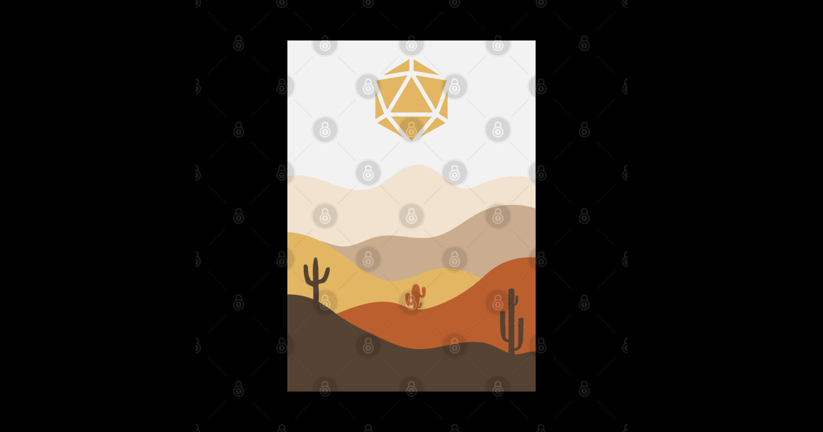 Desert High Noon Sun Polyhedral D20 Dice RPG Landscape - Dungeons And ...