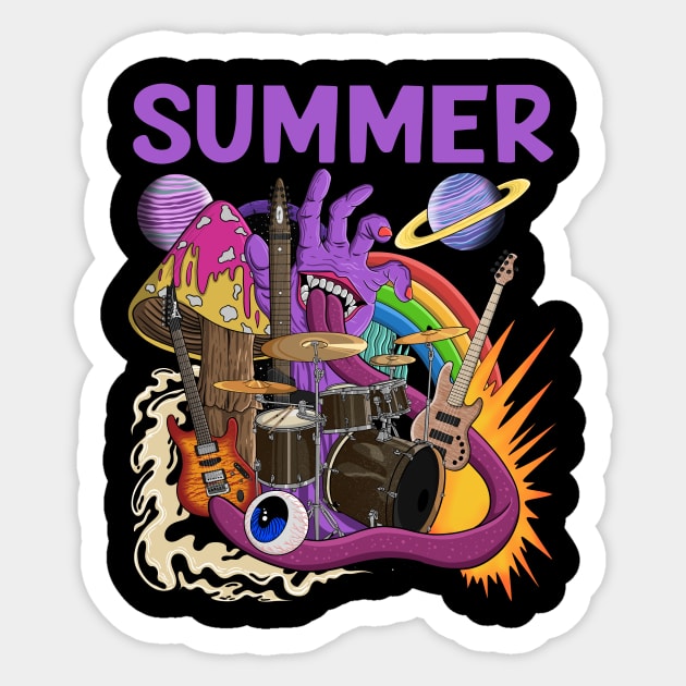 Summer music festival - Musical Instrument - Sticker | TeePublic