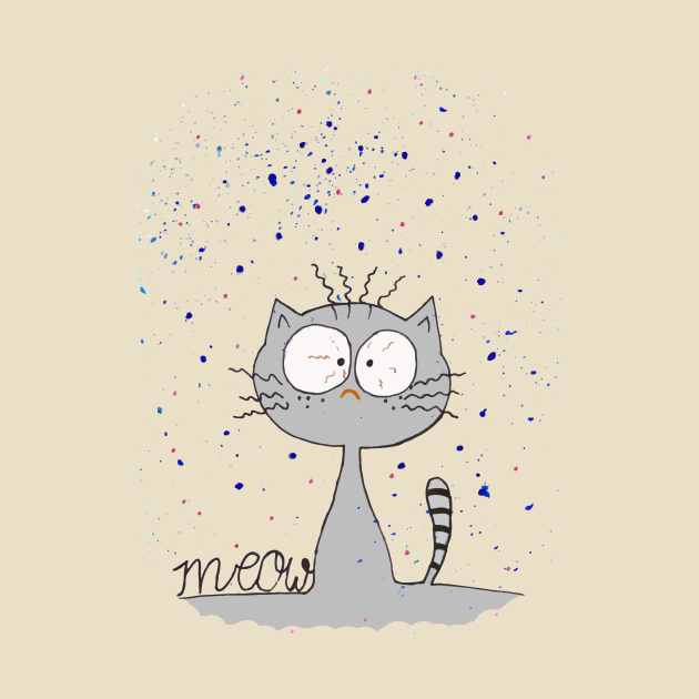 Sad cat meows - Sad Cat - T-Shirt sold by DaviBaldwin | SKU 1801003 ...