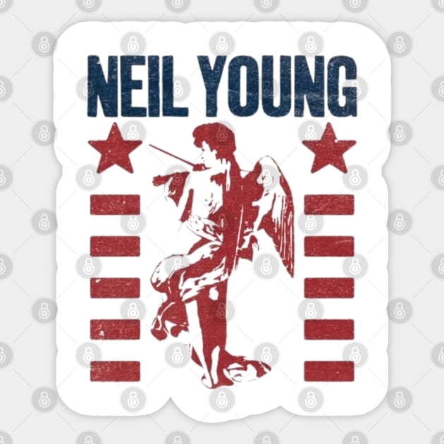 Classic 70s neil young - Neil Young - Sticker | TeePublic