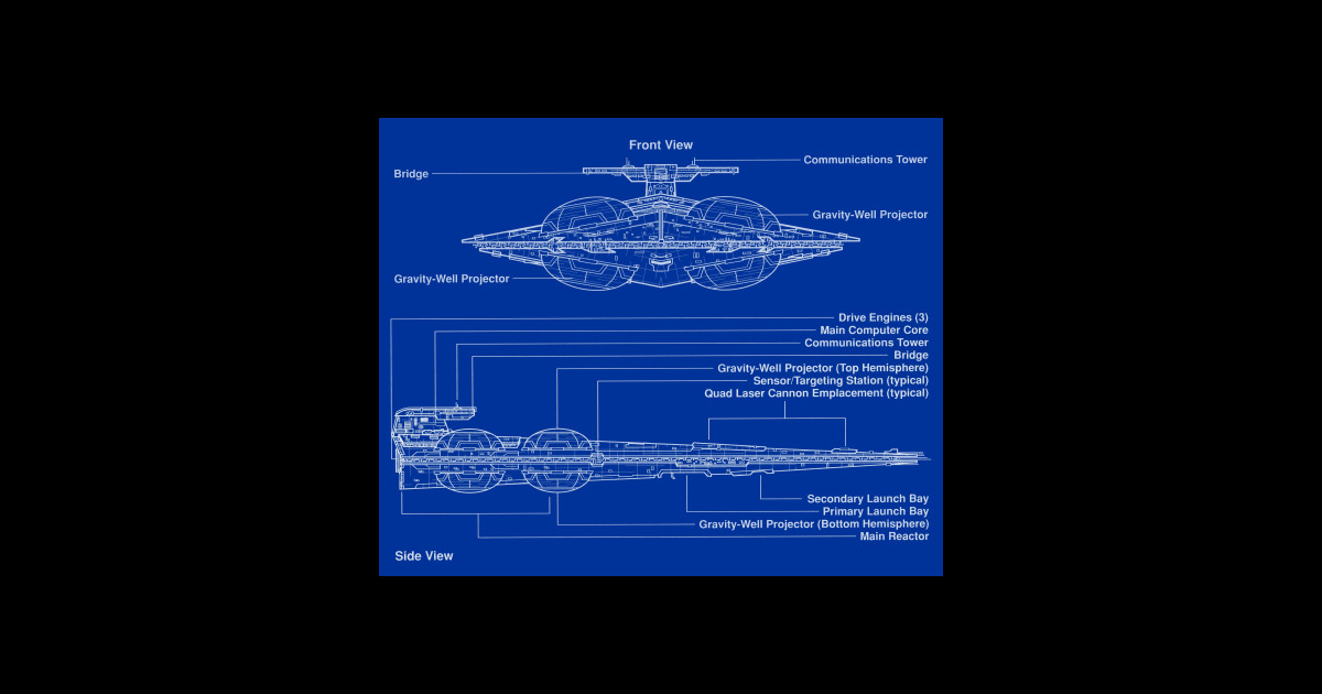 Massive Space Battleship Blueprint - Science Fiction - Sticker | TeePublic