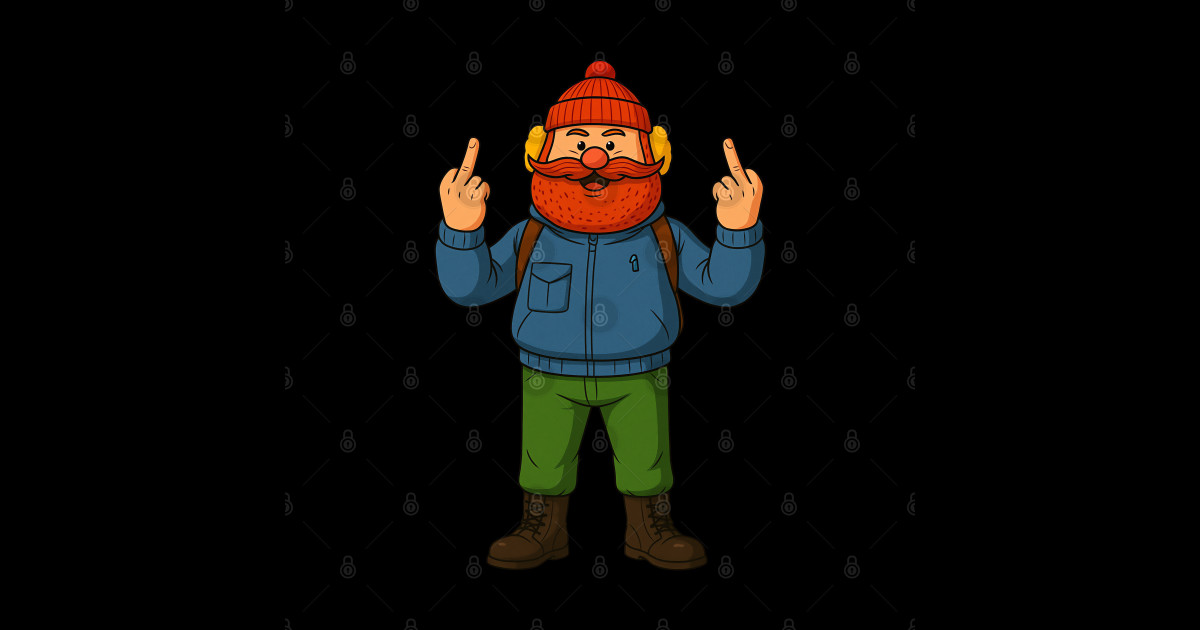 Yukon Cornelius Funny Middle Finger - Cartoons - Sticker | TeePublic