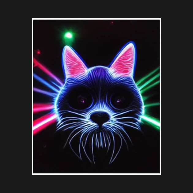 disco cat - Neon Cat - T-Shirt | TeePublic