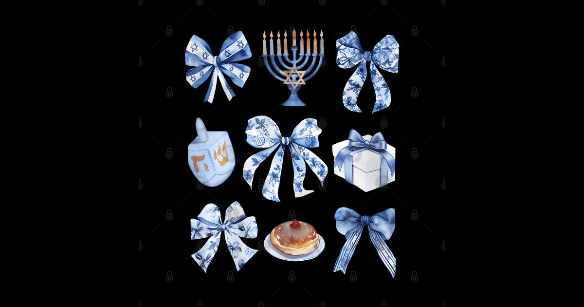 Coquette Hanukkah Bow Jewish Bow orah Bow Wo Girls - Coquette Hanukkah ...
