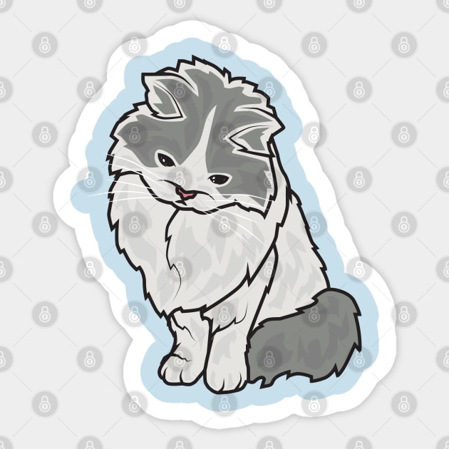 Adorable Gray Cat - Cat - Sticker | TeePublic