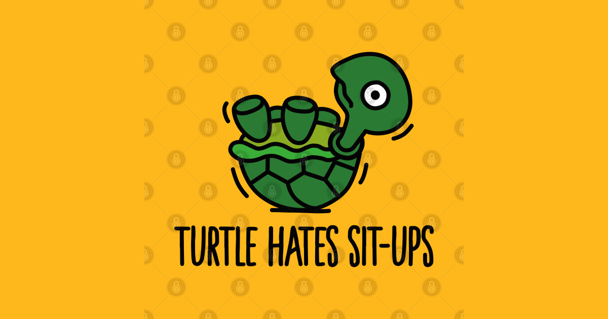 Turtle hates sit-ups - Workout - T-Shirt | TeePublic