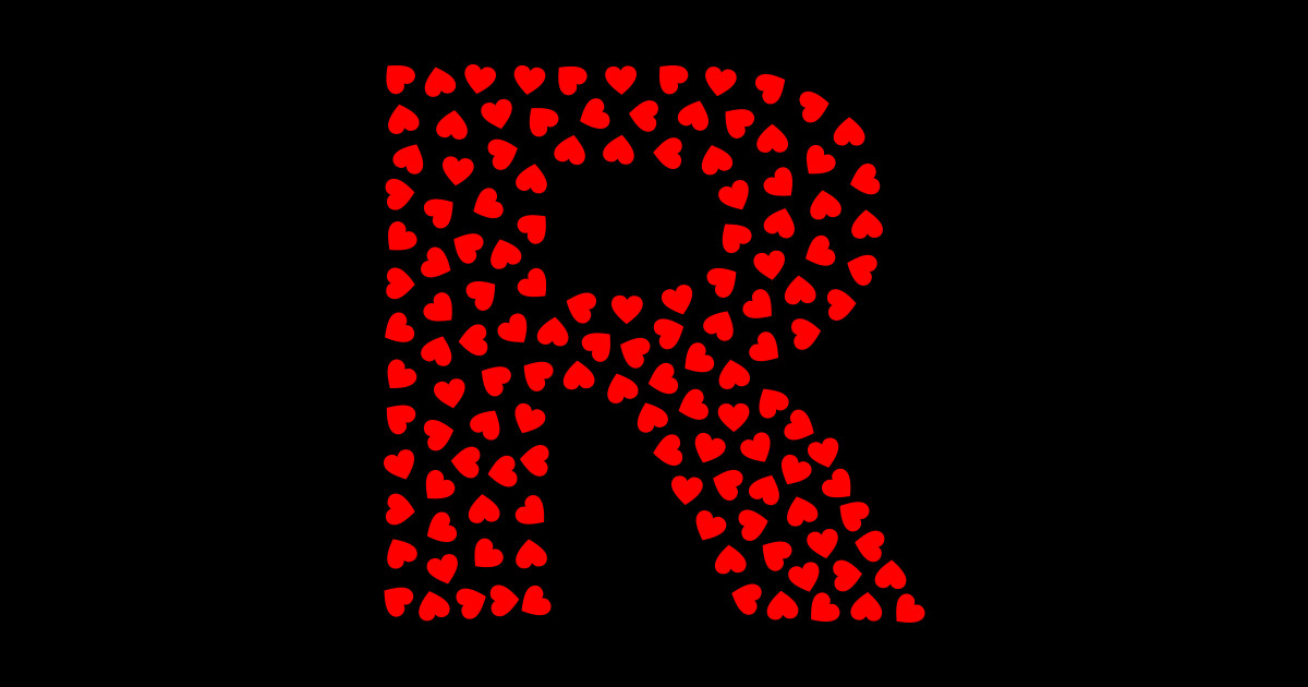 Letter R Heart Shape Initial - Letter R - Sticker | TeePublic
