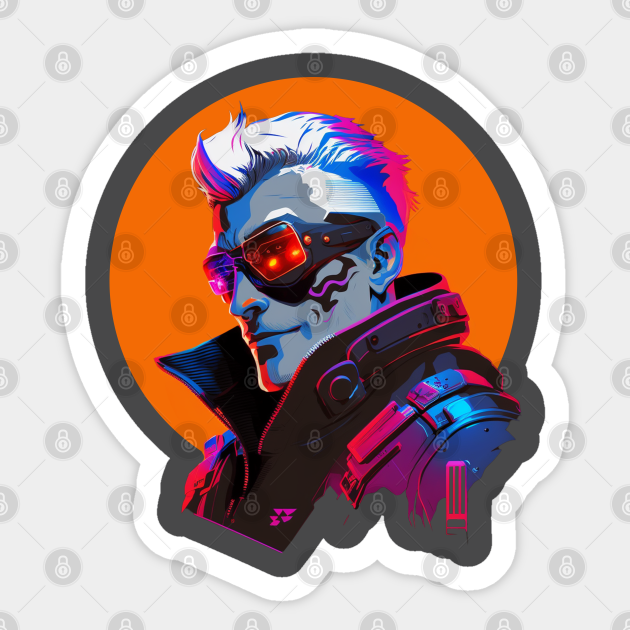 Synthwave Soldier 76 - Overwatch - Sticker | TeePublic