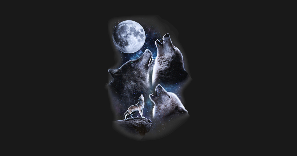Three Wolf Moon Howling Wolf Head Funny Wolves For Men Women - Funny ...