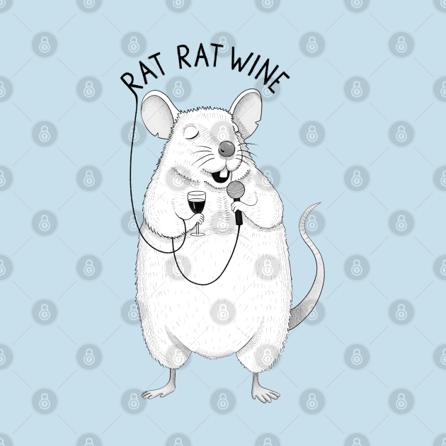 Rat Rat Wine | Animal Karaoke Collection - Cute Rats - T-Shirt | TeePublic