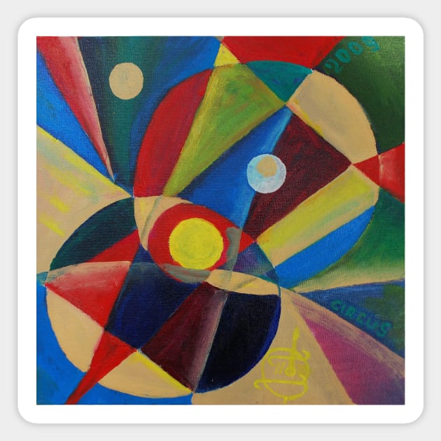 Oil Painting - Abstract Circus, 2008 - Abstract - Sticker | TeePublic