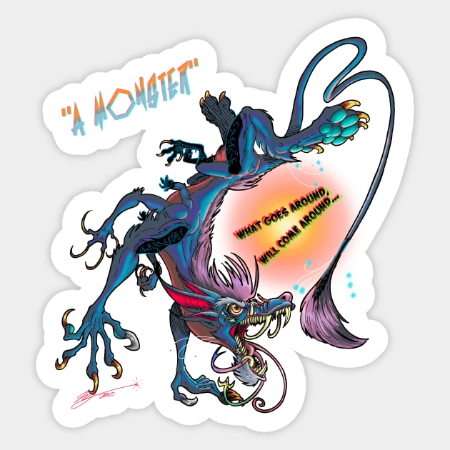 A Monster Chasing Its Tail - Styx - Sticker | TeePublic