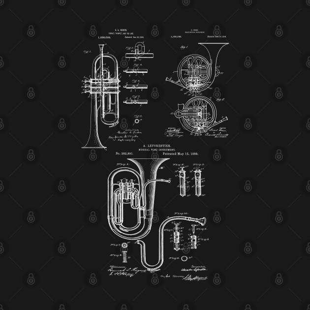 Brass Musical Instruments Patent Blueprints - Brass Musical Instrument ...