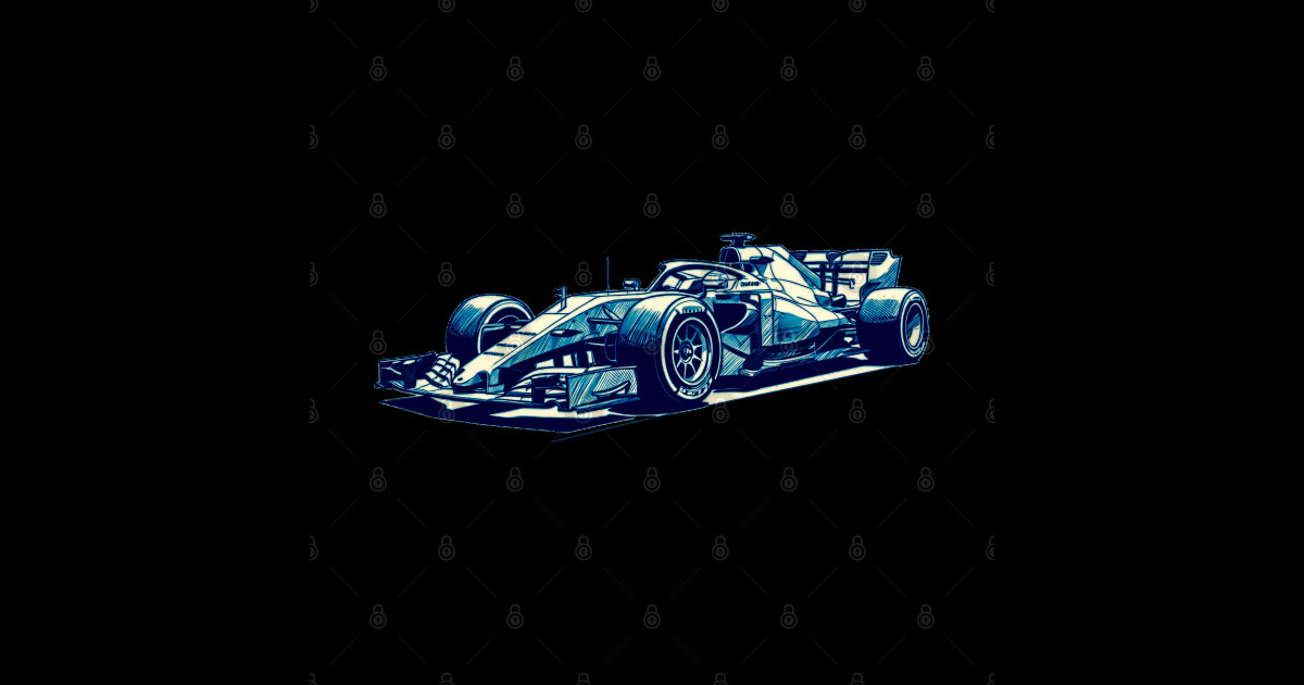 F1 Car-Blue - F1 Racing - Sticker | TeePublic