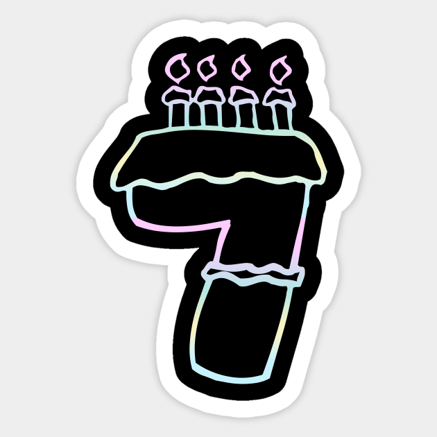 Happy 7th birthday! - Happy 7th Birthday - Sticker | TeePublic