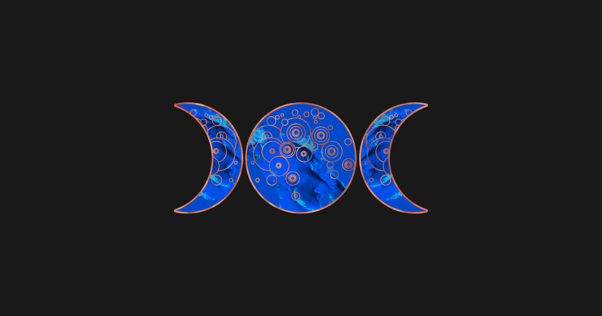 Triple Moon - Blue - Triple Moon - T-Shirt | TeePublic