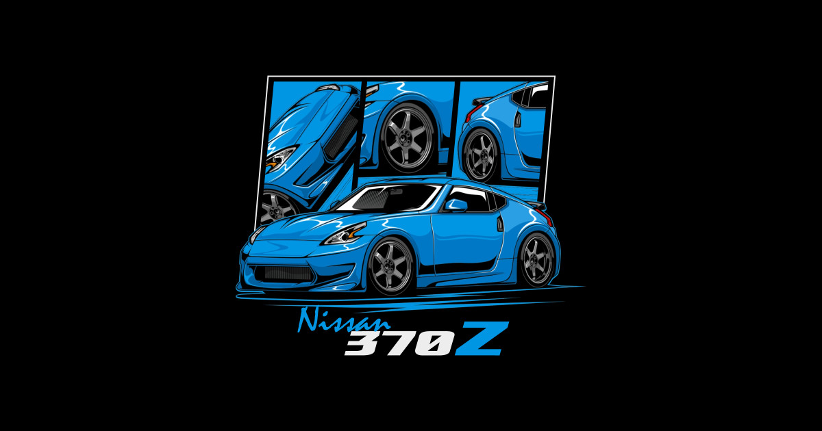 Blue Nissan 370z JDM Car - Nissan 370z - Sticker | TeePublic
