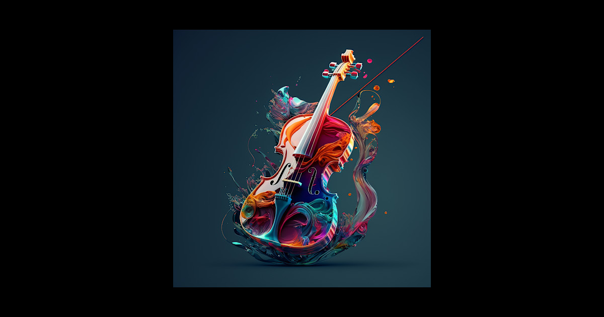 Music | Violin - Colors - Sticker | TeePublic