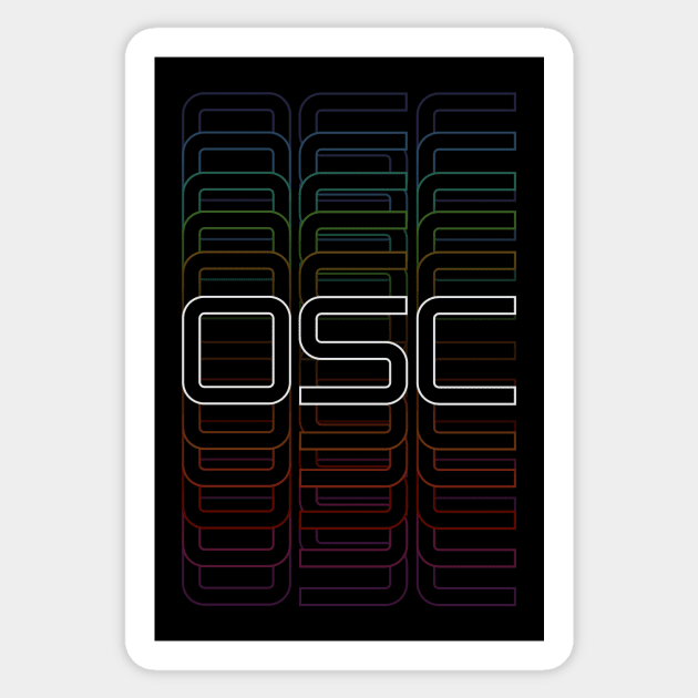 OSC Rainbow Logo - Synthwave - Sticker | TeePublic