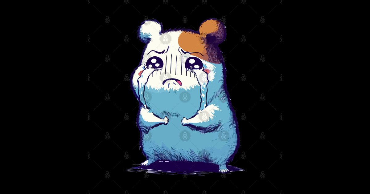 Crying Sad Hamster - Sad Hamster - Sticker | TeePublic