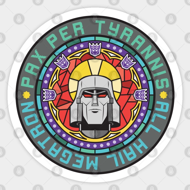 Megatron stained glass emblem - Transformers - Sticker | TeePublic
