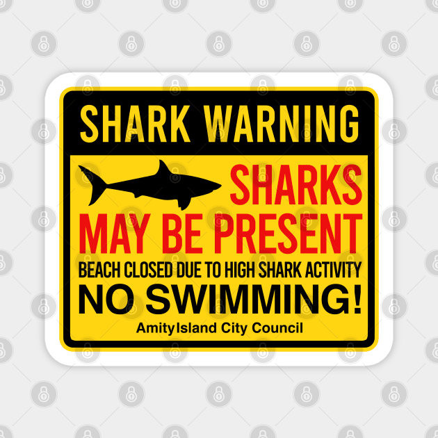 JAWS - No swimming sign - Jaws Sharks Great White Shark Horror - Magnet ...