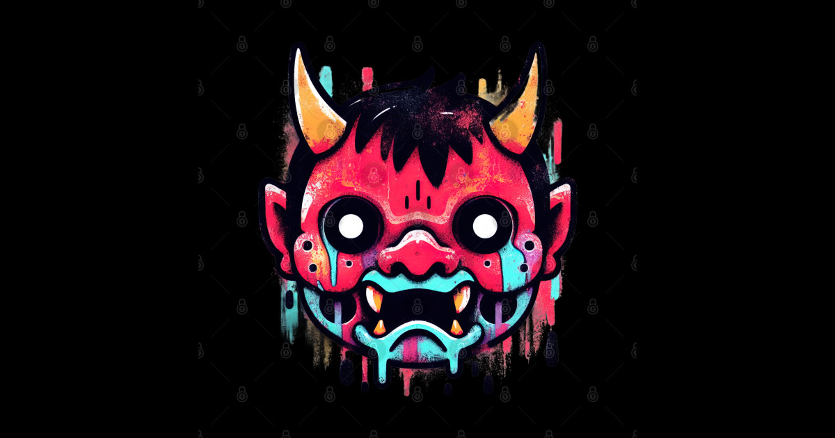 Kawaii baby oni demon - Oni Demon - Sticker | TeePublic