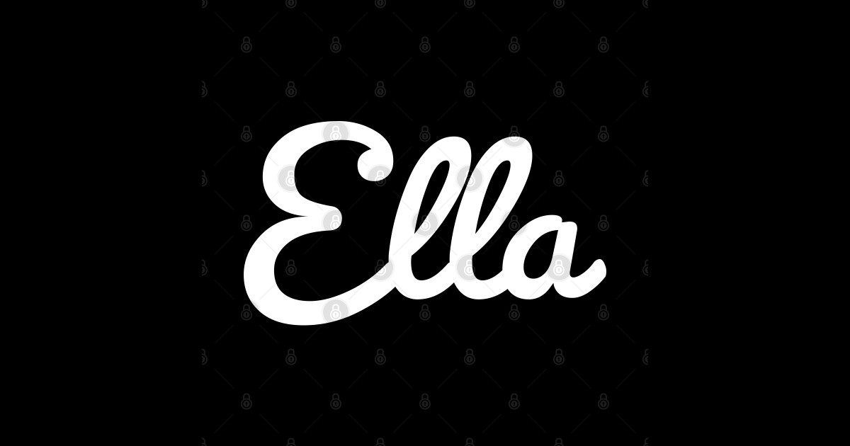 Ella Typography White Cursive Script - Ella - Sticker | TeePublic
